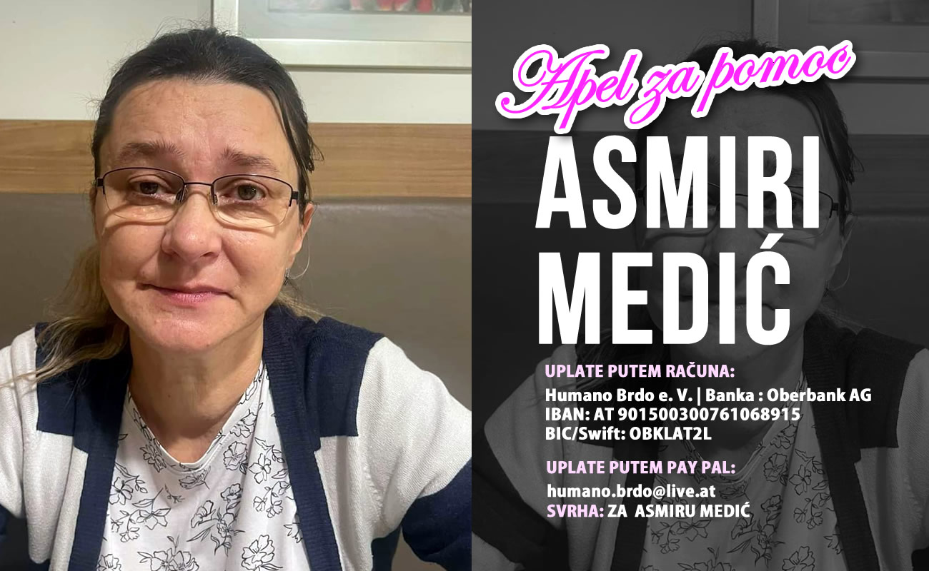 Asmiri Medić je hitno potrebna pomoć za nastavak liječenja ...